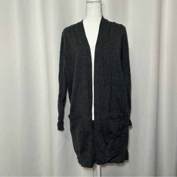 Matty M | Sweaters | Matty M Extra Long Gray Cardigan Sweater With ...